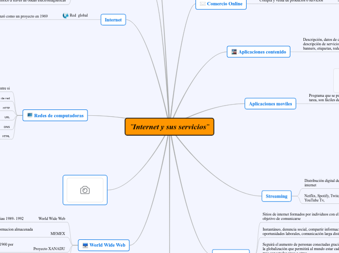 ¨Internet y sus servicios¨ - Mind Map